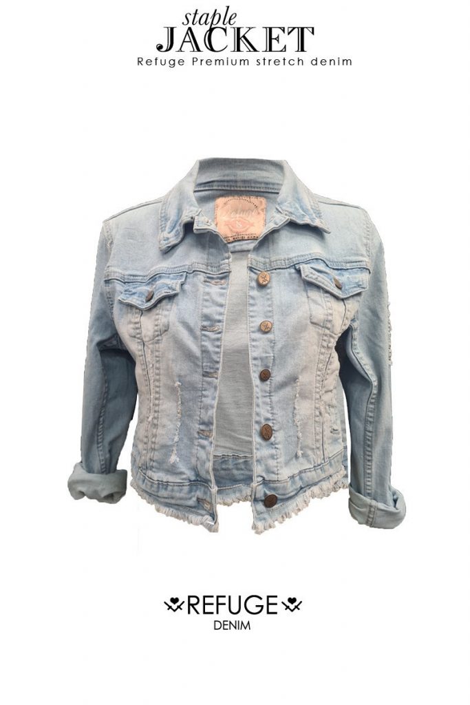 Refuge Airforce Blue Denim Jacket Rip – Pure Country Australia
