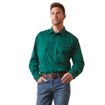 Ariat Mens REBAR Hald Button LS Workshirt Dark Green – Pure Country ...